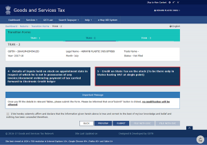 Transition Form GST TRAN- 2- Things you must Know