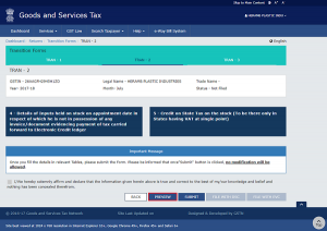 Transition Form GST TRAN- 2- Things you must Know