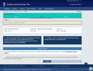 Transition Form GST TRAN- 2- Things you must Know