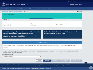 Transition Form GST TRAN- 2- Things you must Know