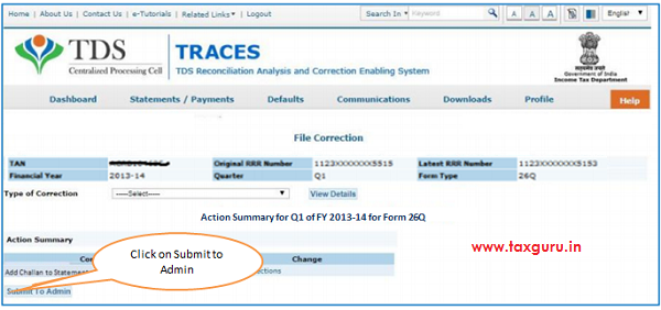 How to add Challan to TDS / TCS statement Online