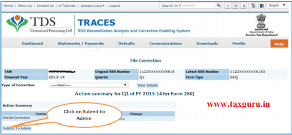 e- Tutorial on Online TDS / TCS Challan Correction