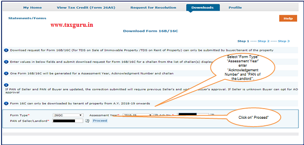 How to Download Form 16C- TDS on Rented Property