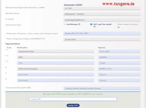 ICAI UDIN Generation Process