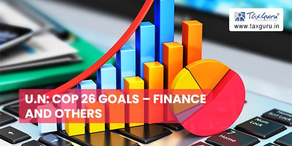 U.N: COP 26 Goals – Finance and others