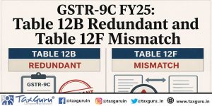 GSTR-9C FY25: Table 12B Redundant and Table 12F Mismatch